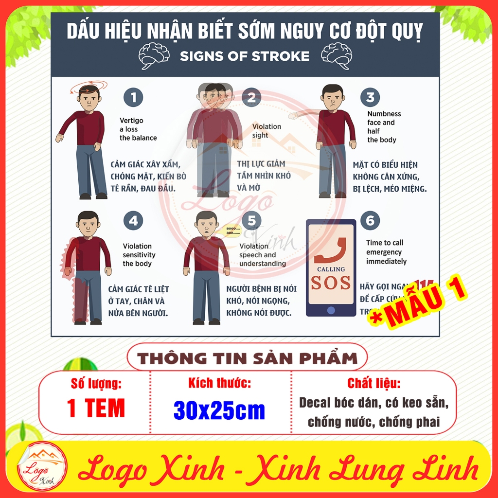 Sticker Logo Stamp Early Recognition Sign Of Risk Of Stroke, Detecting ...