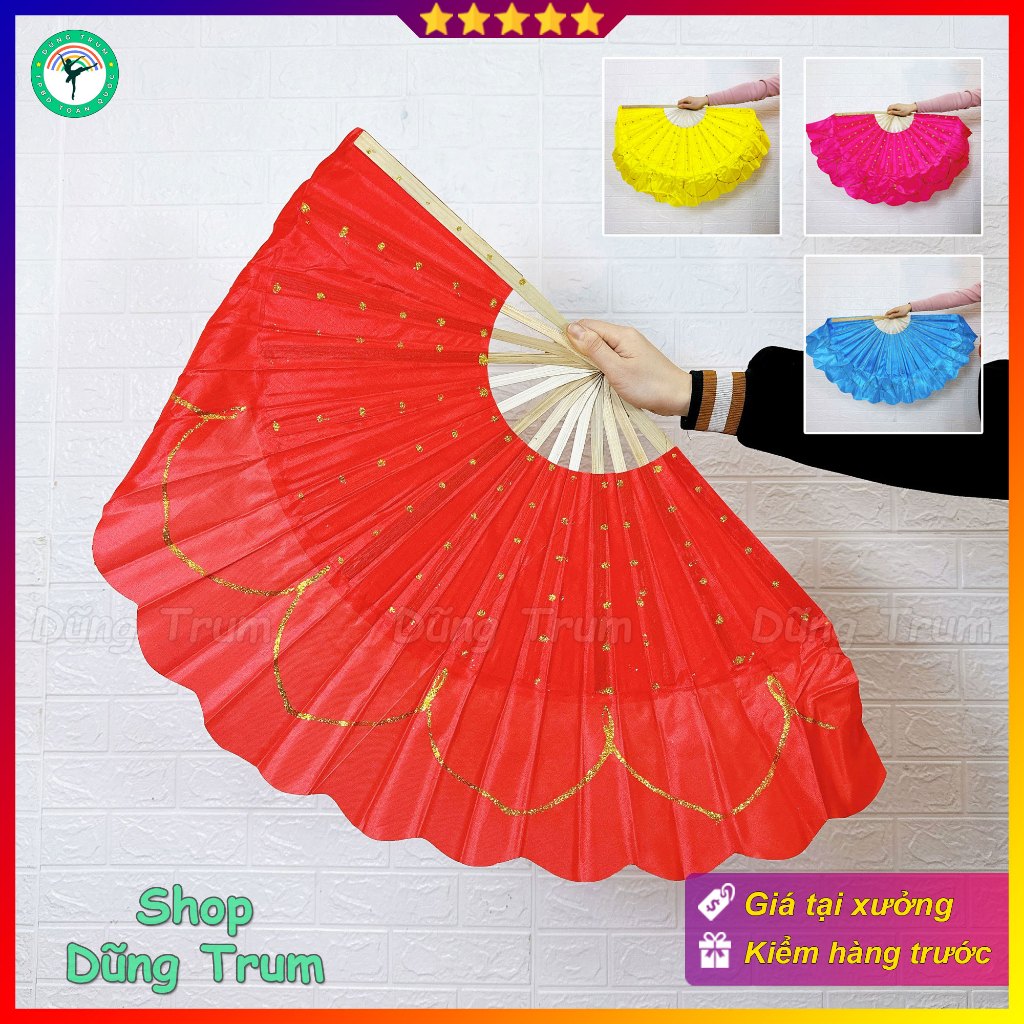 1-color bamboo slat dance fan with beautiful glitter drawing patterns ...