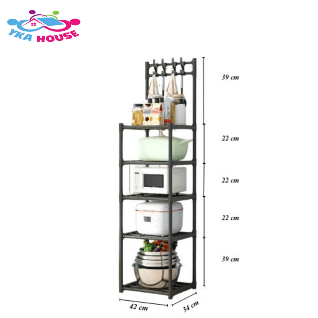 6-tier Kitchen Shelf, Multi-Purpose Storage Rack with Powder Coated ...