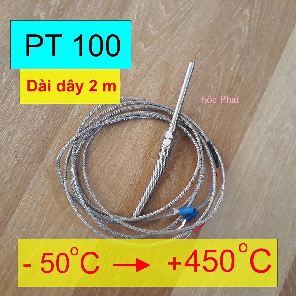 PT100 temperature sensor – 2m cord length, PT100 3-wire temperature ...