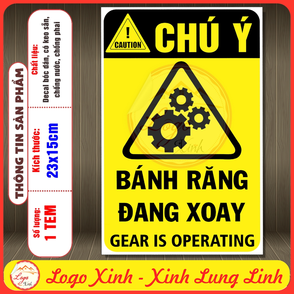 Logo STAMP STICKER ROTARY GEAR WARNING, GEAR IS OPERATING - LABOR ...