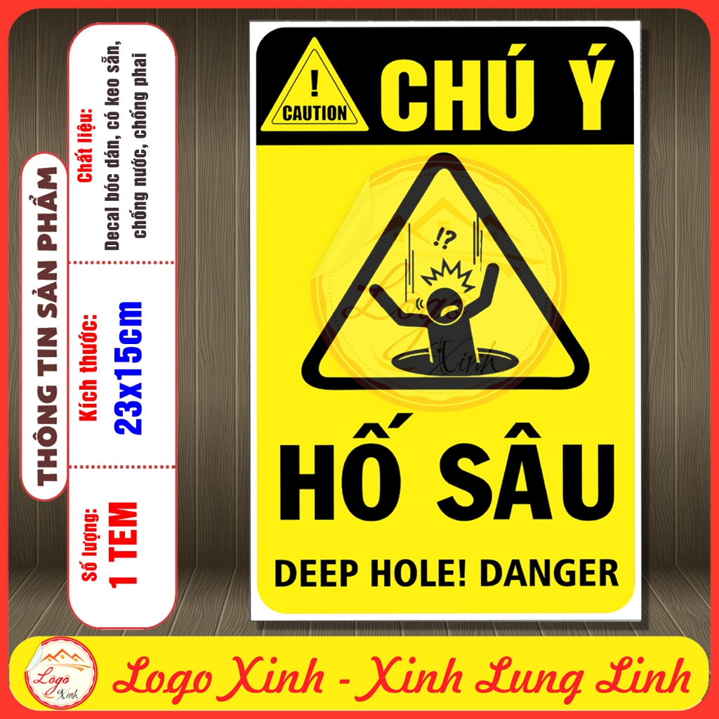 LOGO STICKER EMERGENCY WARNING DEEP HOLE - DEEP HOLE CAUTION - WORK ...