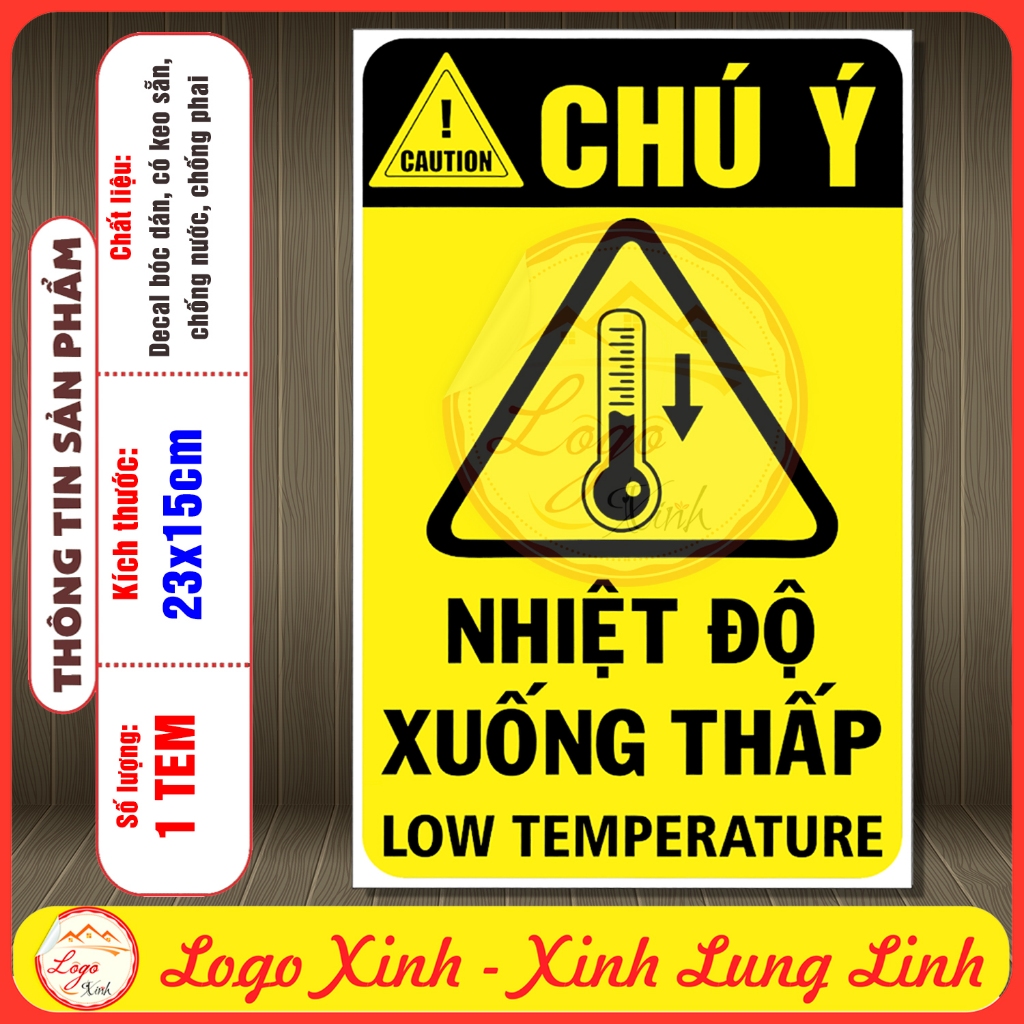 LOGO STICKER LOW DOWN TEMPERATURE WARNING, LOW STAMPS - WORK SAFETY ...