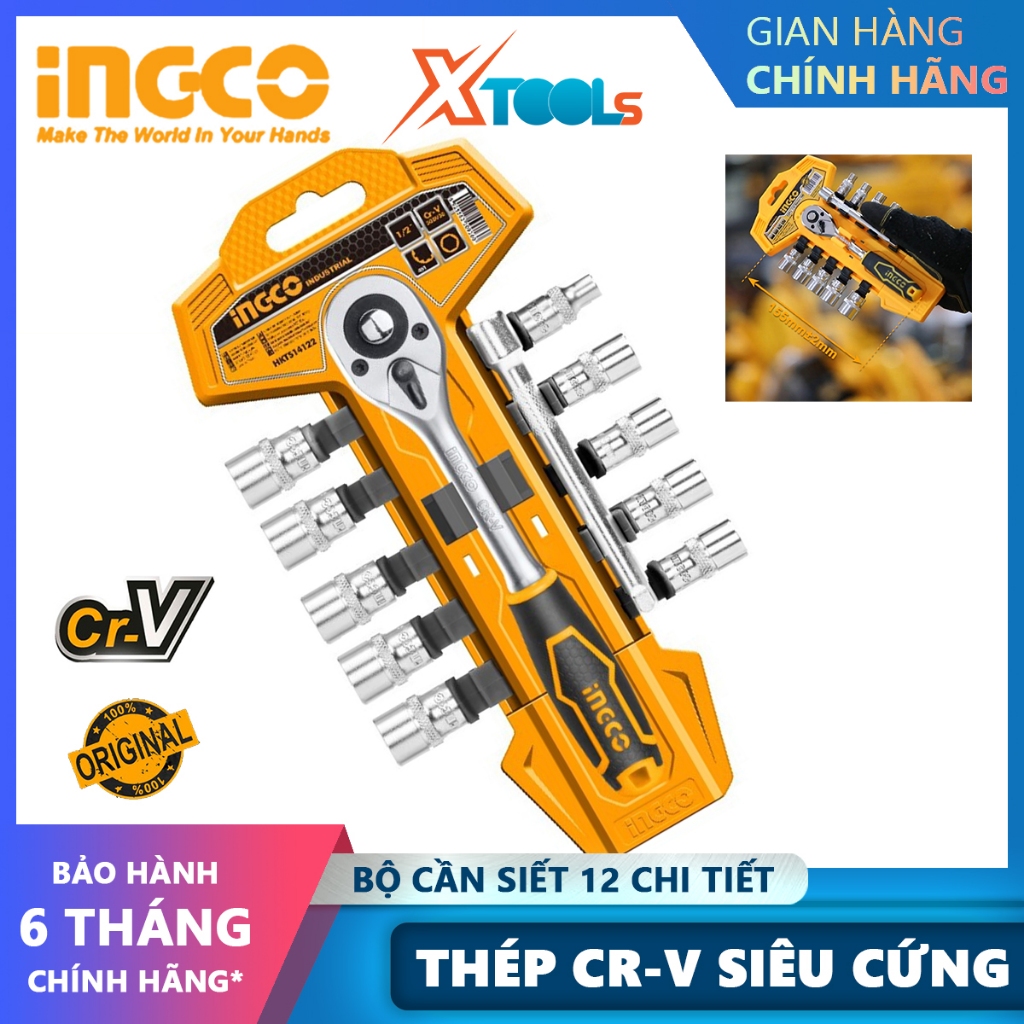 Automatic 2-way wrench set with 10 1/2 socket heads" INGCO HKTS12122 2 ...