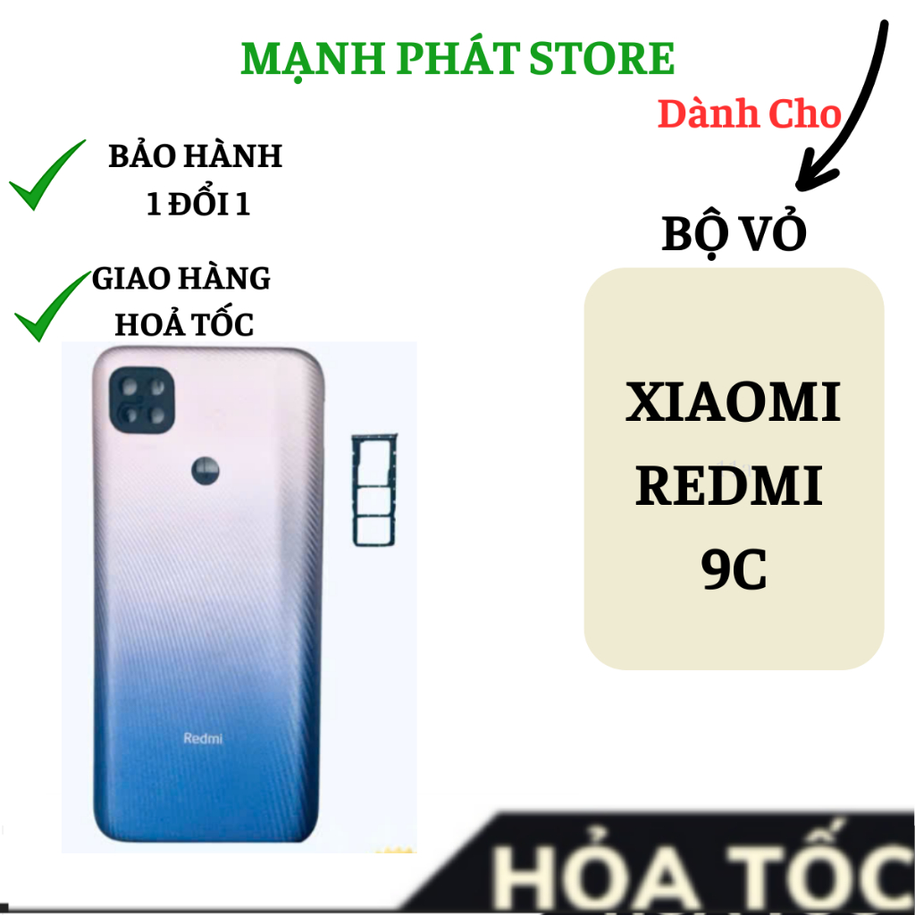 Xiaomi REDMI 9C case set (Frame, back, side, sim, keys, cam) - Free ...