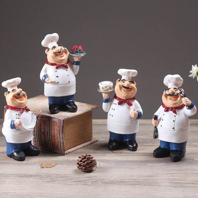 Full SET OF 4 HAPPY CHEF STATUES 20cm HIGH | Shopee Philippines