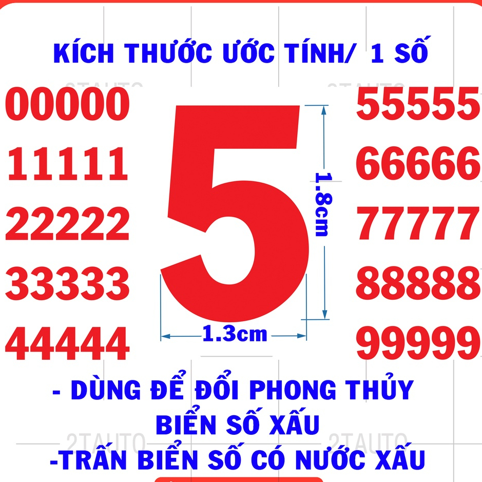 Set of 5 Numbers to Tran Bad License Plates, Tran Feng Shui License ...