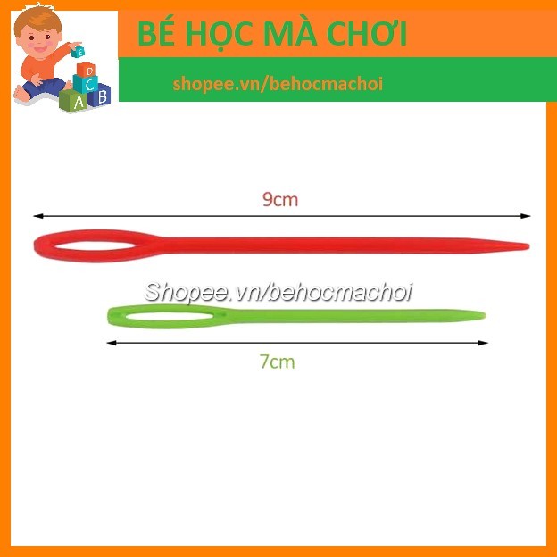 Large, safe plastic needles help children practice building ropes and ...