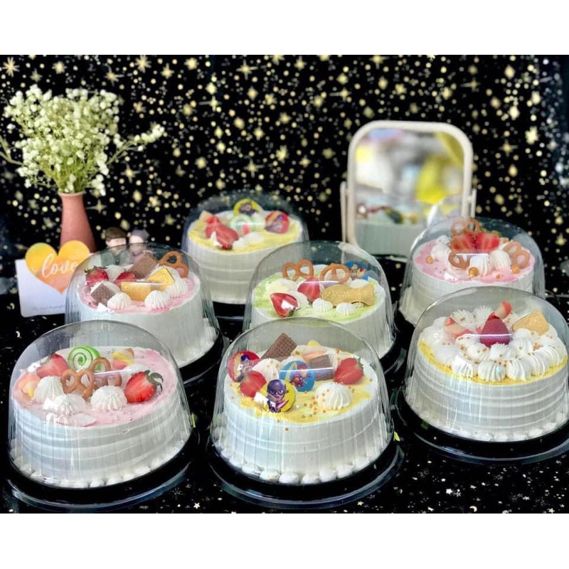 50 Plastic Boxes for Salted Egg Sponge Cakes, Cream Cakes, and Assorted ...