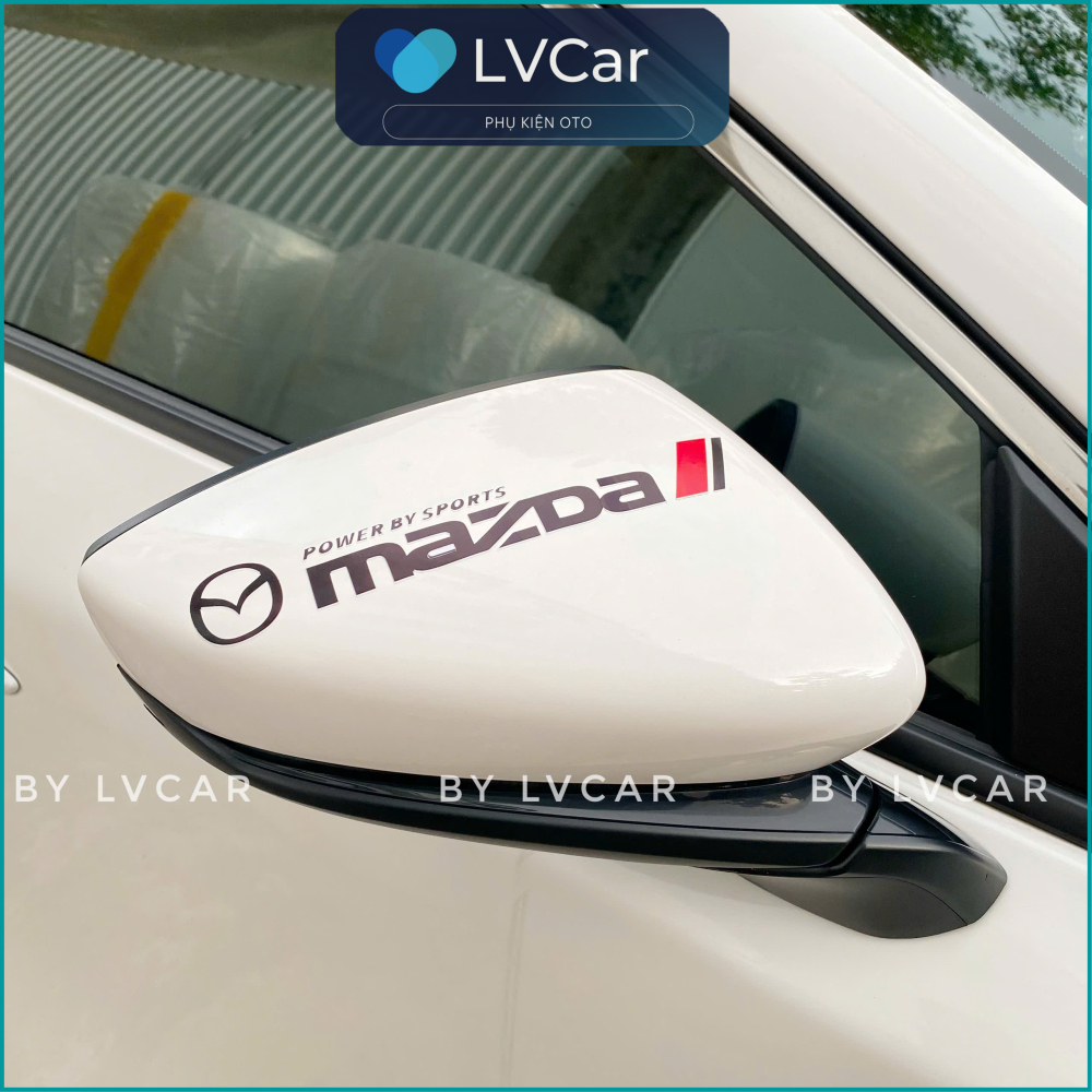 Set of 2 car mirror stickers with sporty, trendy brand logo, suitable ...