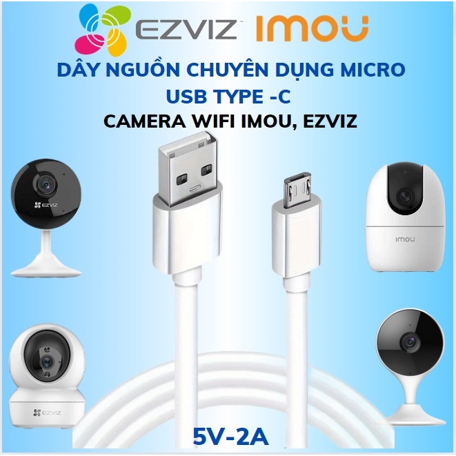 Charging Cable for Camera IMOU, EZVIZ Micro USB To TYPE-C 24TH | Shopee ...