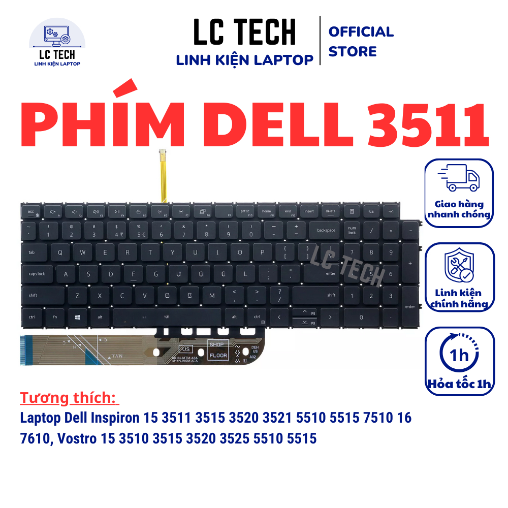 Dell Vostro 15 3510 3515 3520 3525 5510 5515 Laptop Keyboard, Dell Keys ...