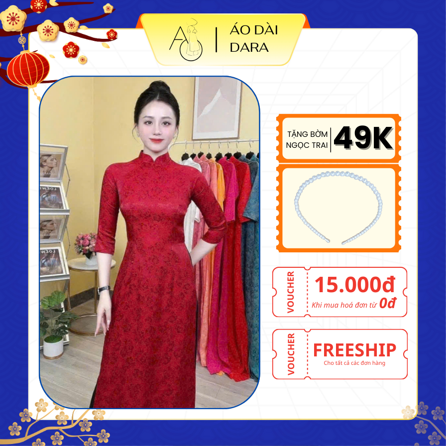 DARA traditional ao dai with high-quality multi-colored patterns for ...