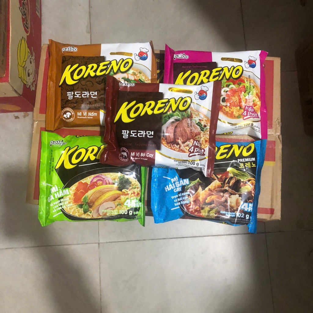 Box of 24 packs of premium Koreno noodles with flavors [Spicy Beef ...