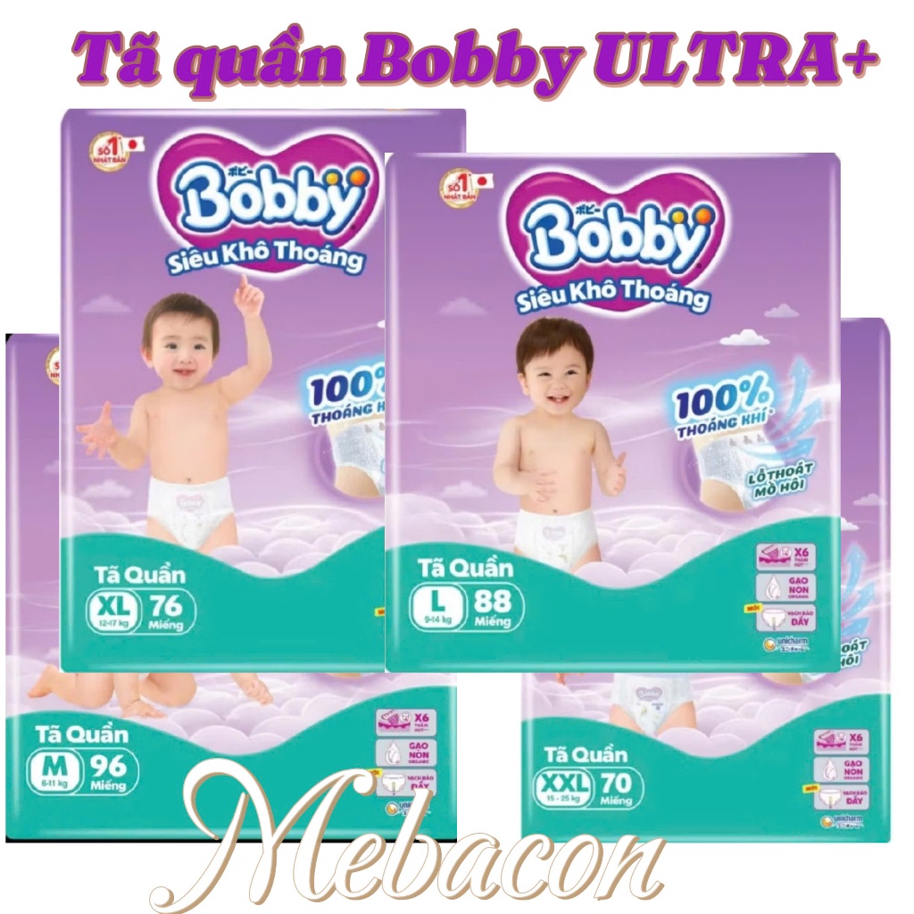 Bobby ULTRA+ DIAPERS SIZES M92/L88/XL76/XXL70 | Shopee Philippines
