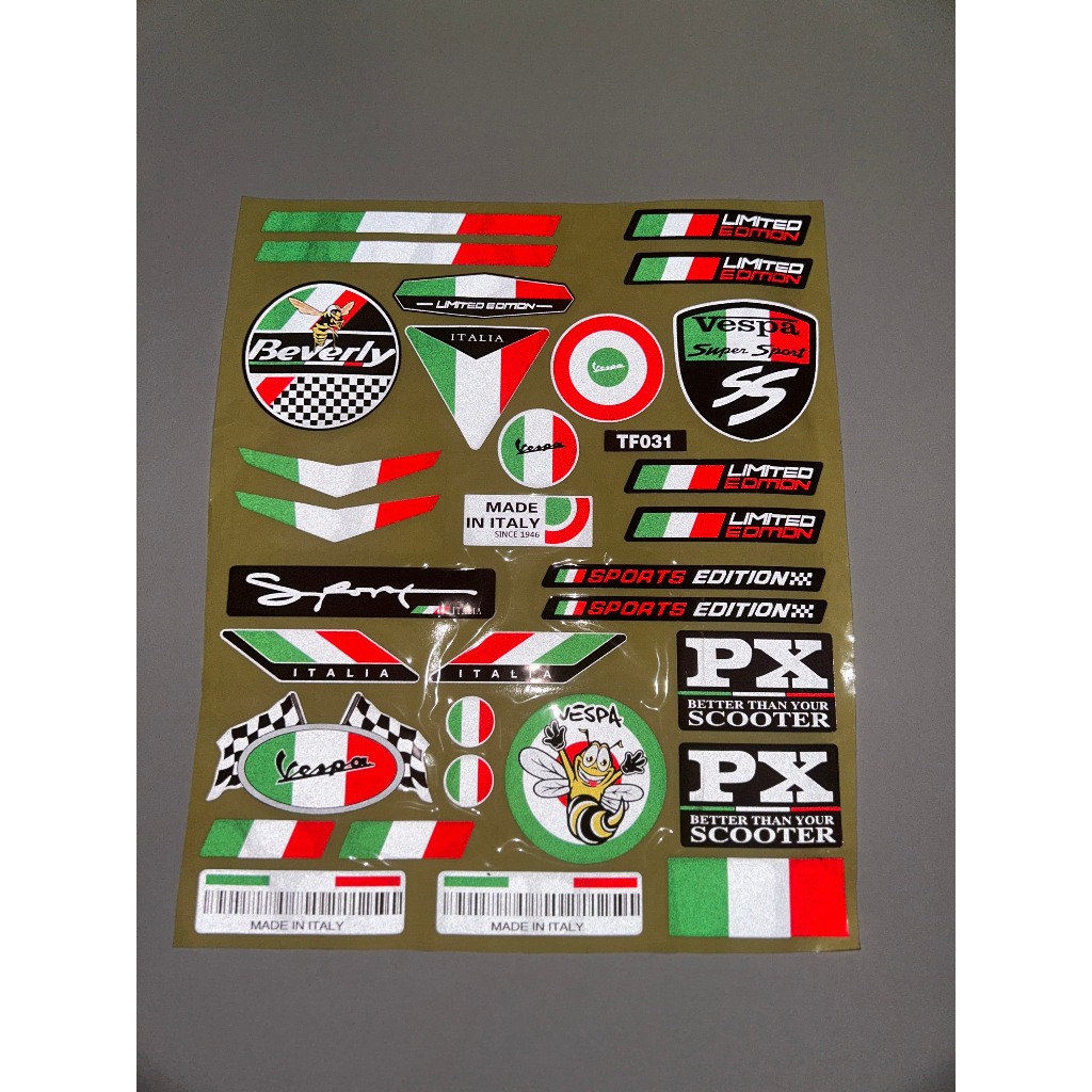 Unique VESPA theme reflective Decal, sporty design | Shopee Philippines