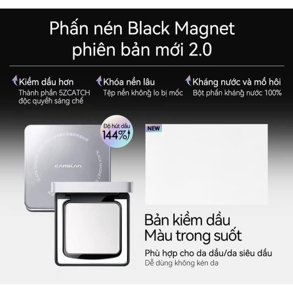 Carslan Black Magnet pressed powder new version 2.0 transparent oil ...
