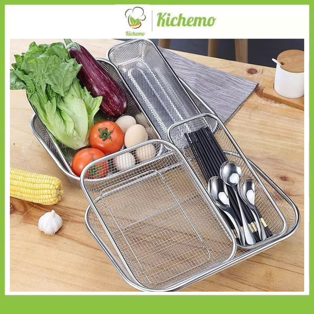 Multi-purpose mesh basket Rectangular stainless steel basket 4 sizes ...