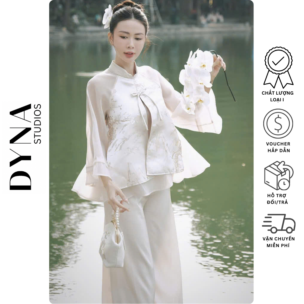 Dharma dress Set with silk shirt and brocade pattern BAGEO with silk ...