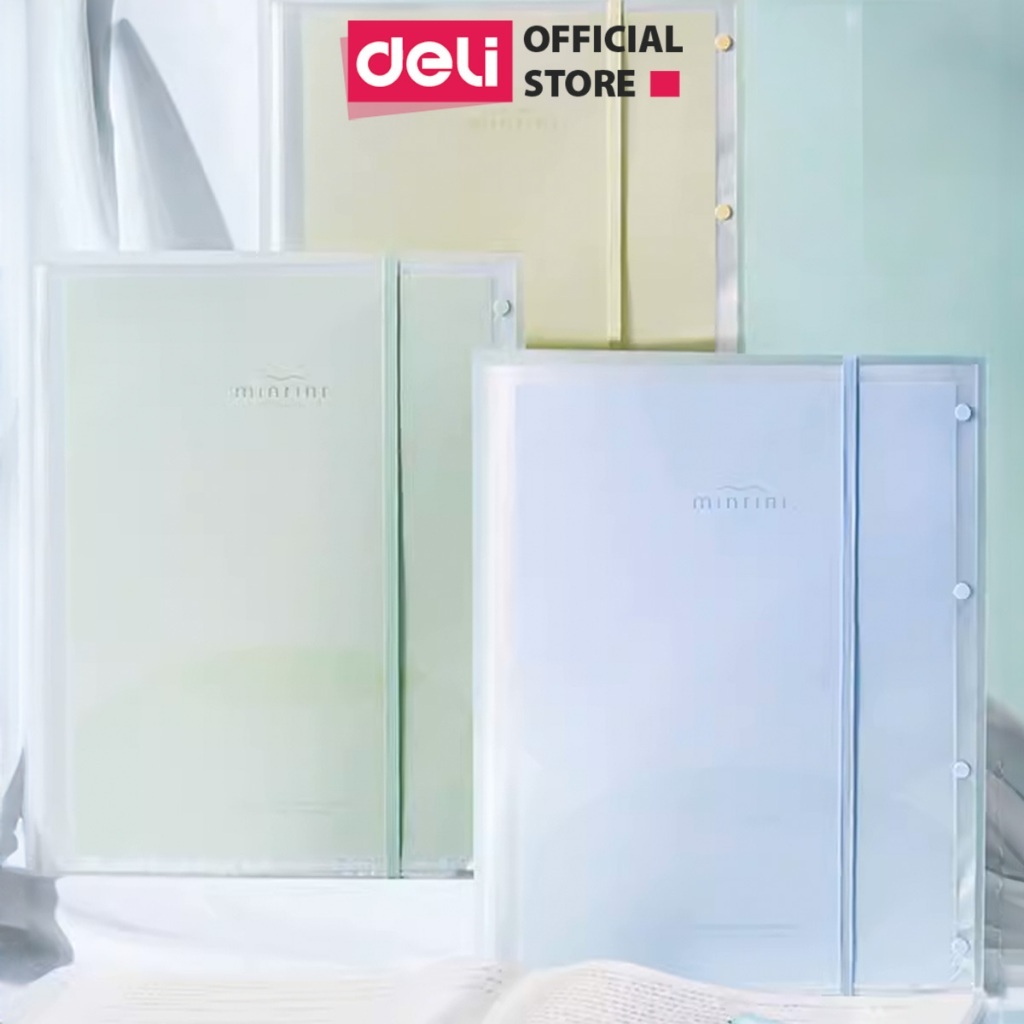 Document File Deli Student Leaf File A3 Folding Pastel Color Leaf Clip ...