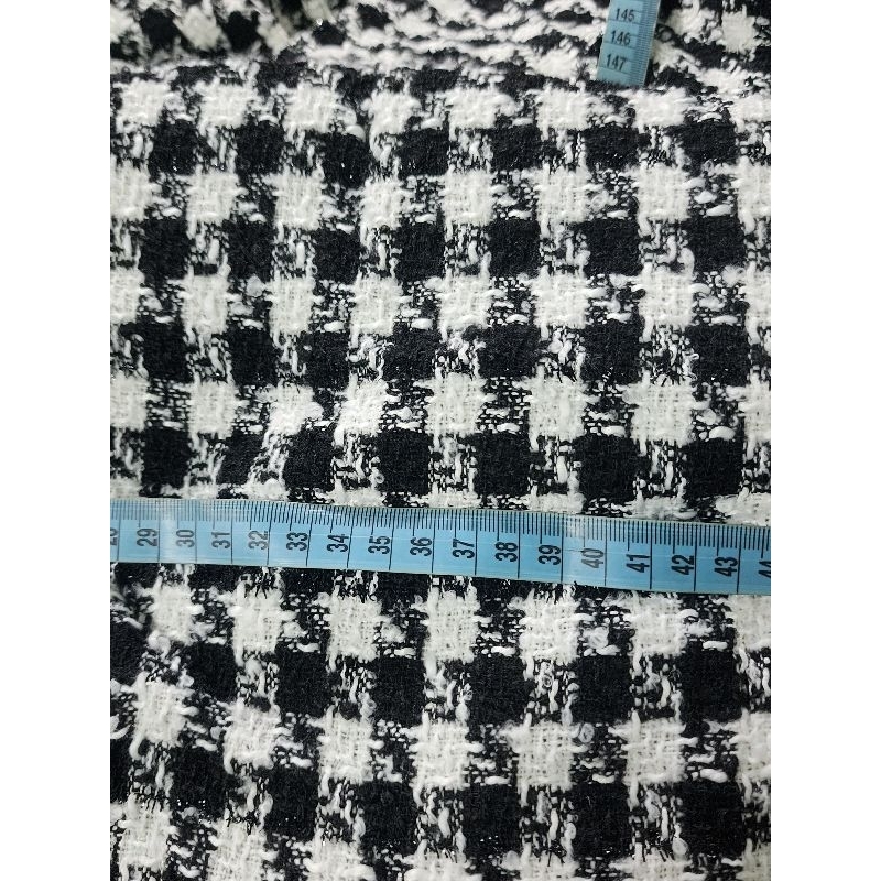(Price For 1 meter) Checkered tweet fabric, high quality tweed fabric ...