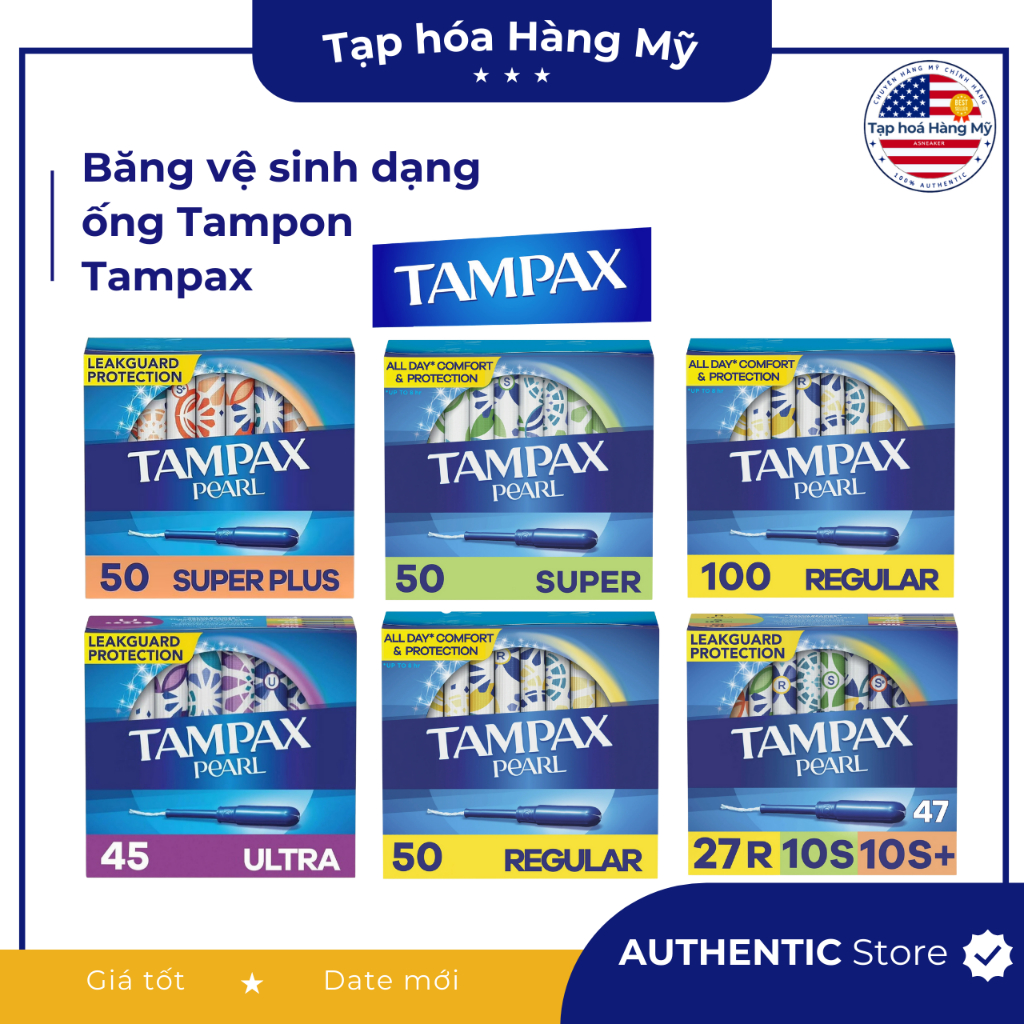[AMERICAN PRODUCT] Tampax Pearl Regular/ Super/ Super Plus/ Ultra tube ...