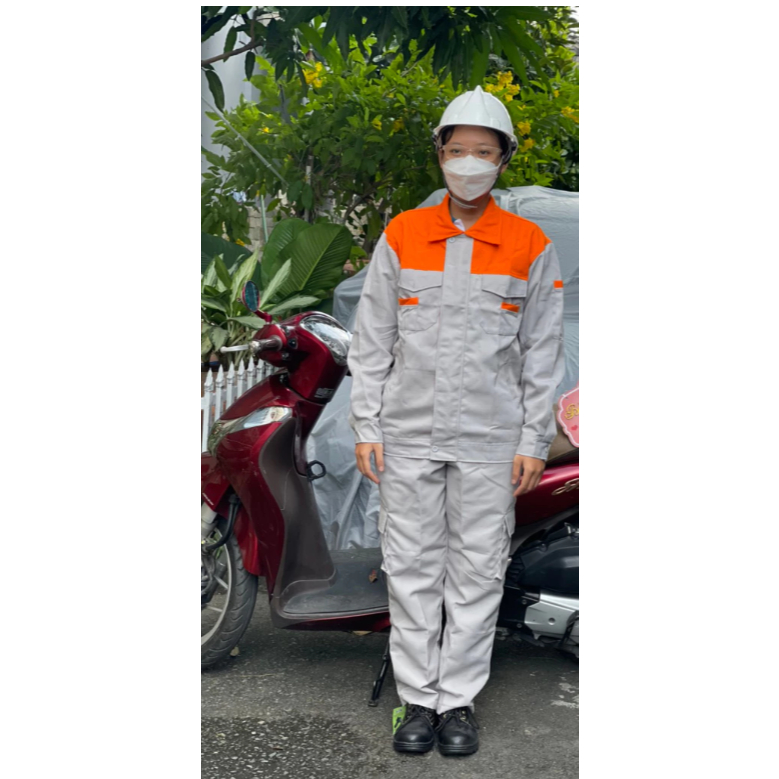 Gray and orange worker uniform for engineer construction | Shopee ...