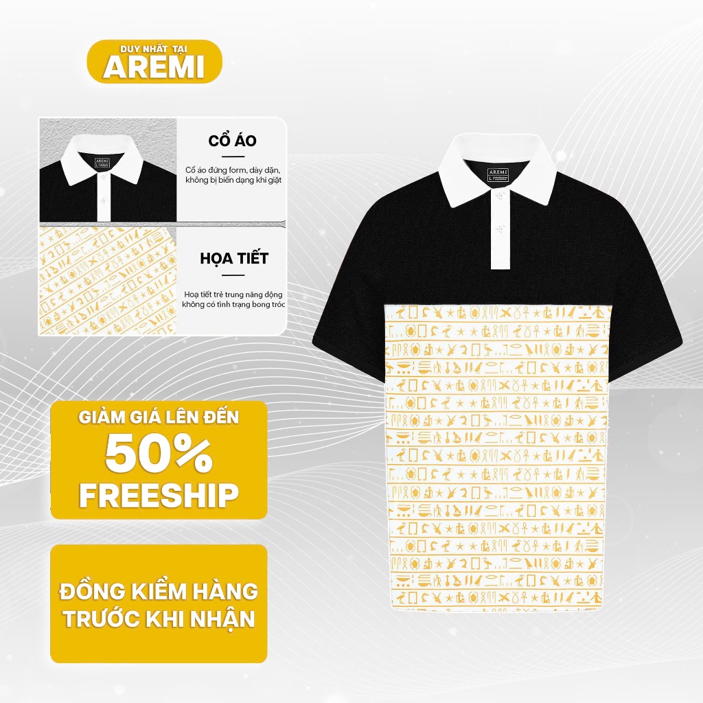 AREMI men's short-sleeved polo shirt made of 4c stretch crocodile ...