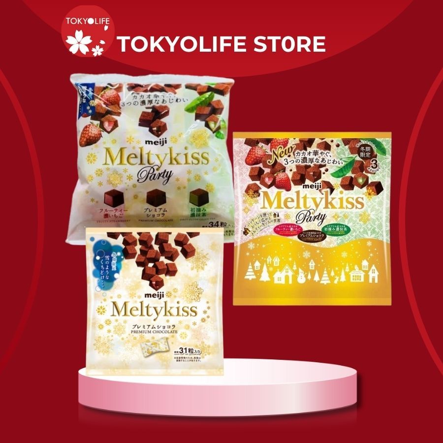 Meiji Meltykiss fresh chocolate in bag of 31 premium pieces, mixed with Japanese domestic ...