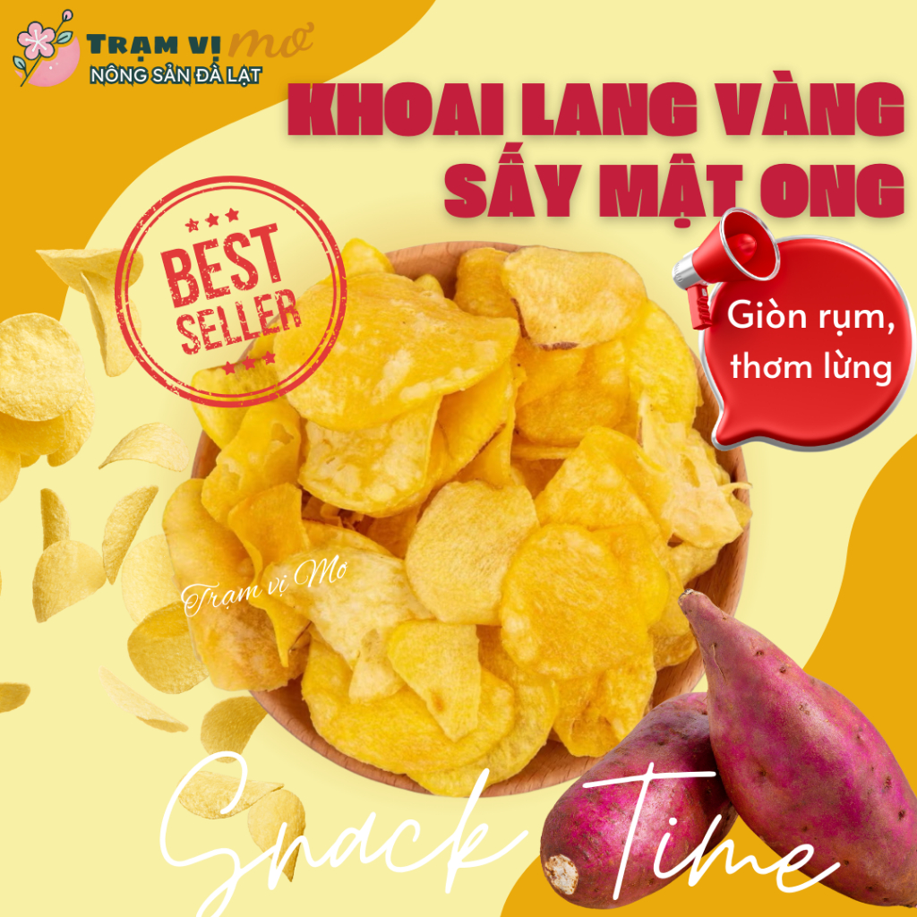Dried Yellow Sweet Potatoes with Honey, Da Lat Specialty with Apricot ...