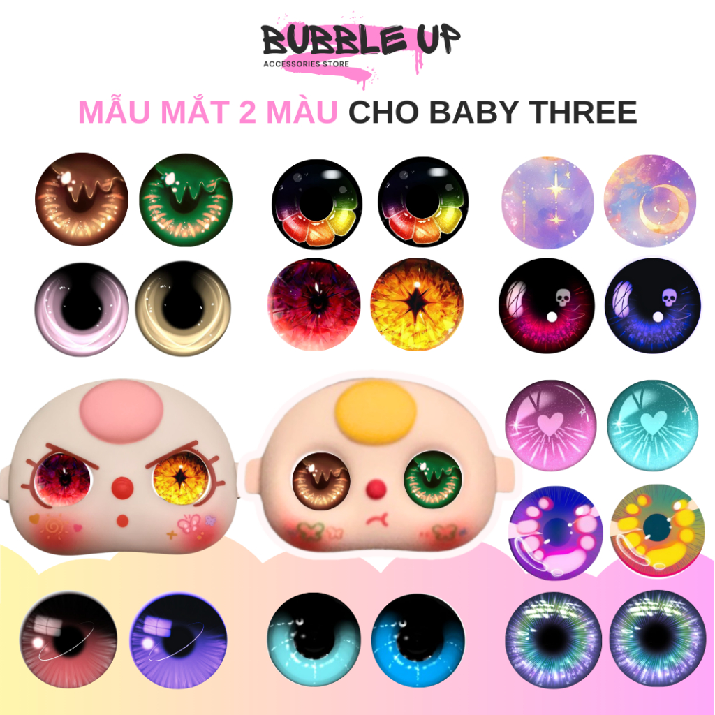 2-COLOR EYE replacement ALL SIZES for Baby Three, Migo, Liila,...- many ...