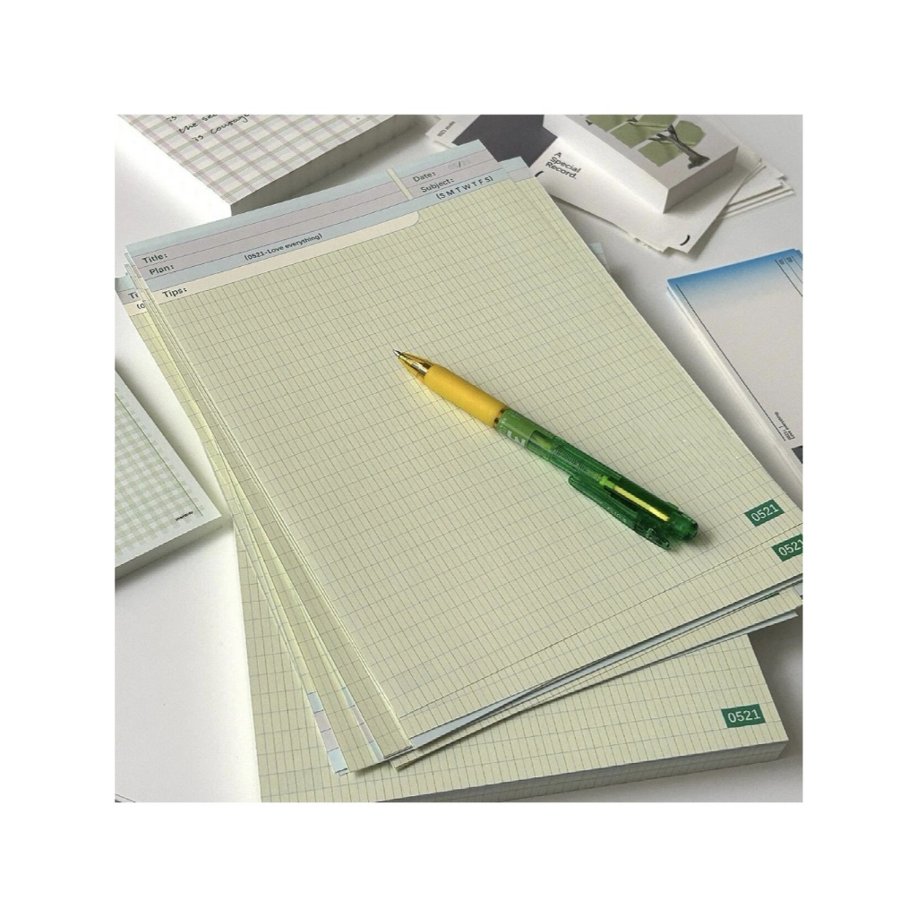 B5 notebook with horizontal lines, minimalist style, matcha green ...