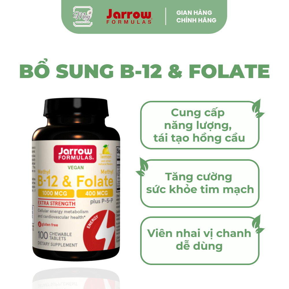 Vitamin B-12 Methyl & Folate Jarrow Formulas Lemon Flavor | Shopee ...