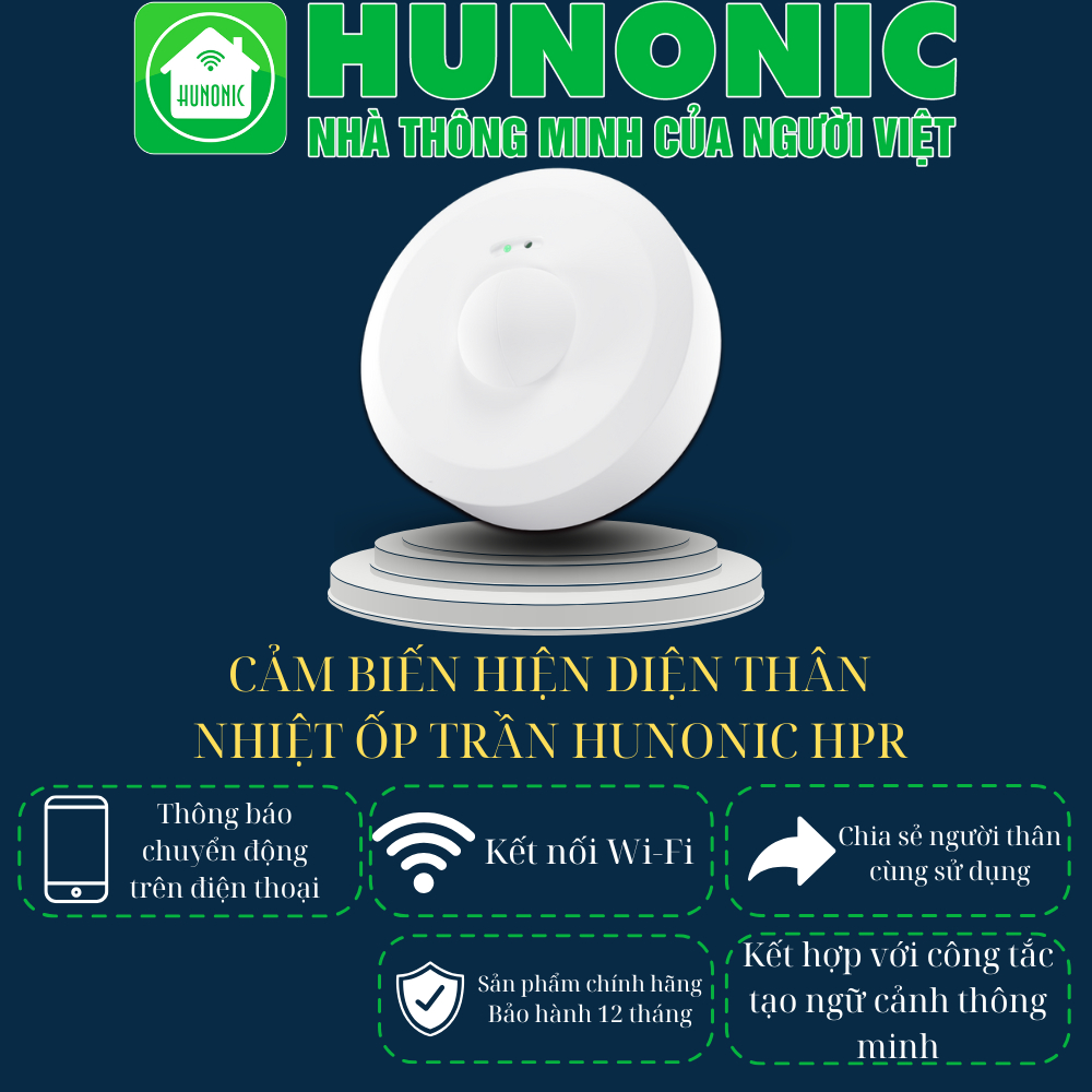 Hunonic HPR WiFi Presence Sensor, Breath Sensor, Accurate Human ...