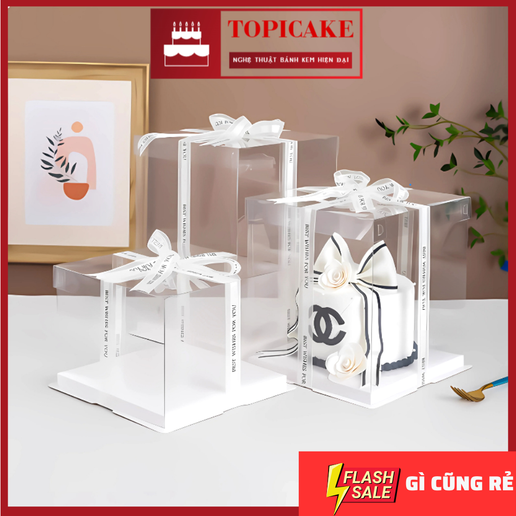 2-piece Transparent Mica Box for Cakes, Cakes, Birthdays, Flowers and ...