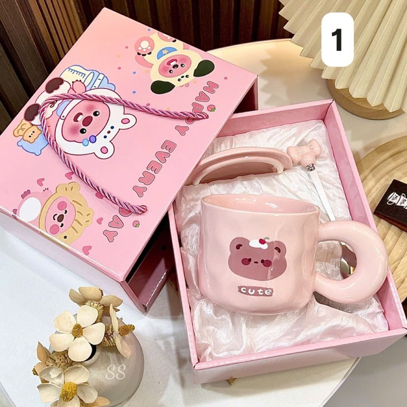 Loopy and Bear Pattern Ceramic Mug with Gift Box | Shopee Philippines