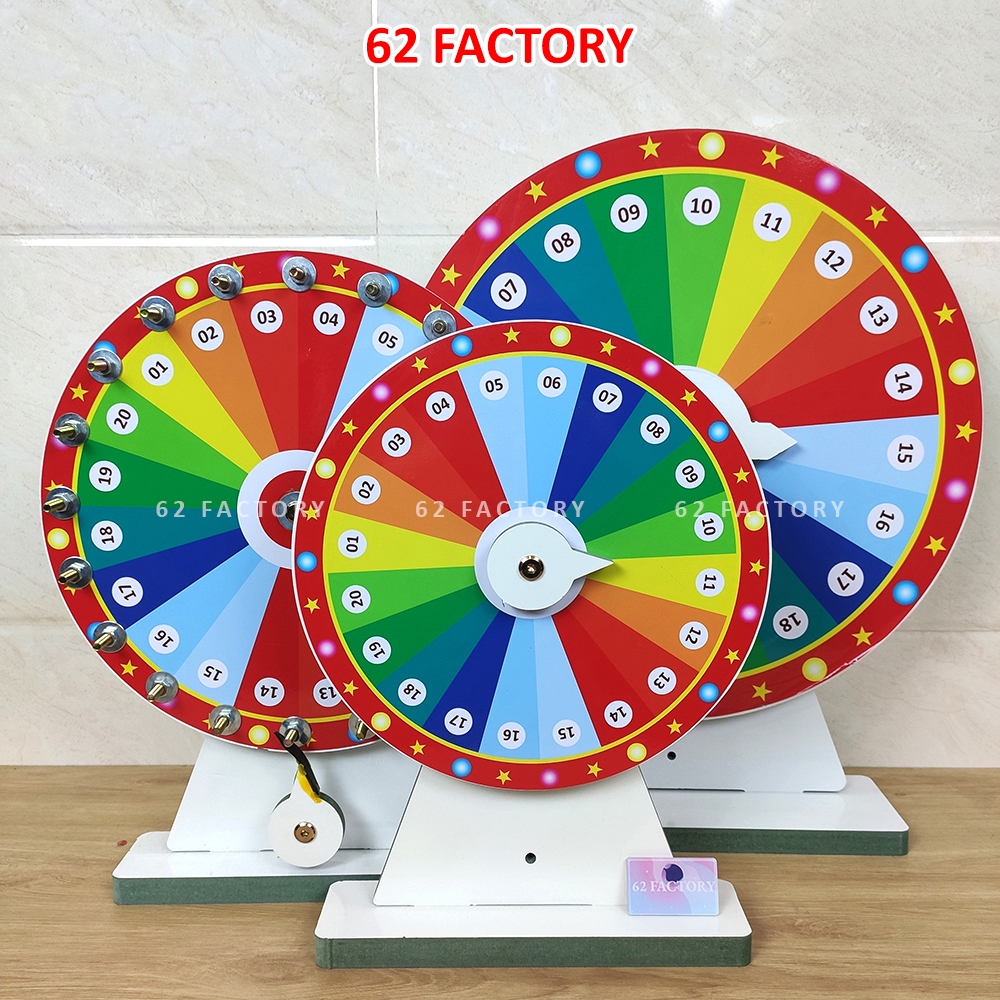 Lucky wheel to win 20 boxes with colorful patterns as a lottery event ...