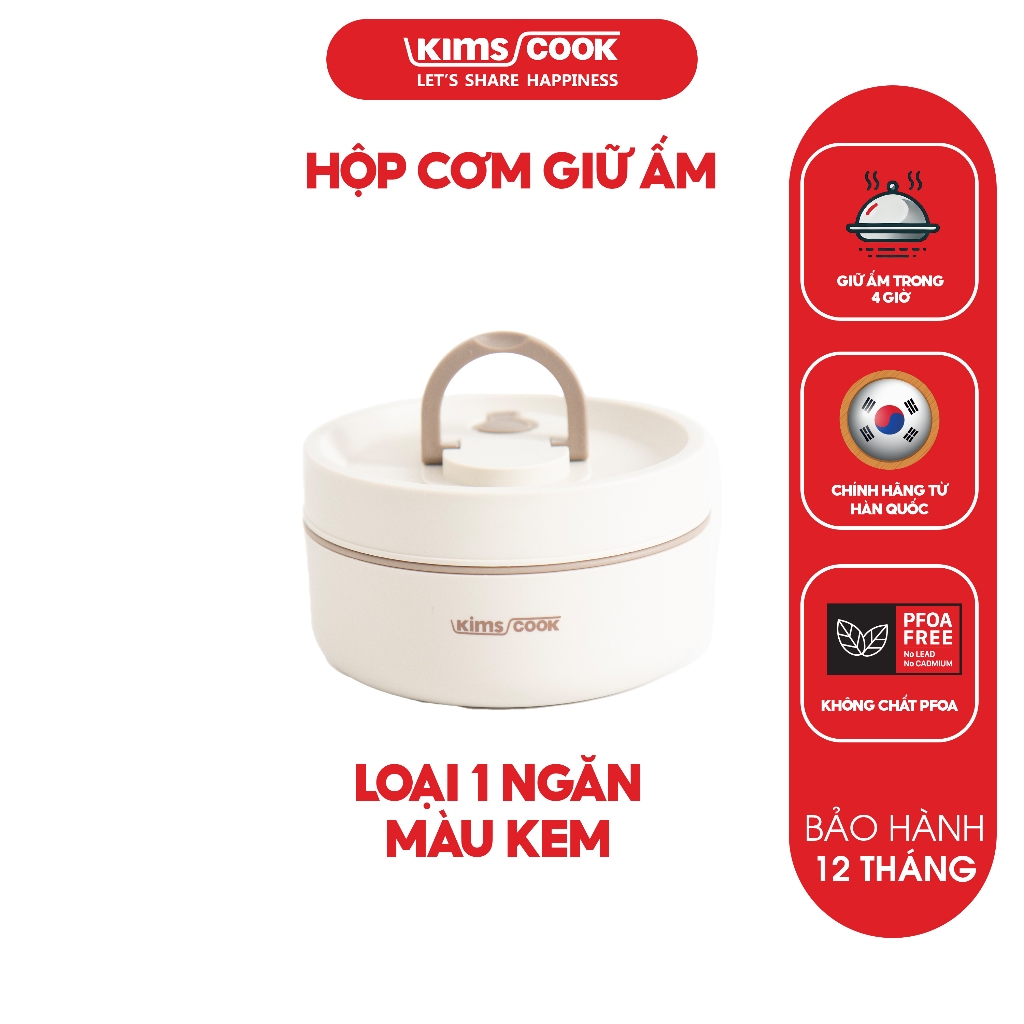 (NEW) Kims Cook Lunch BOX Warm Lunch BOX - Keeps Warm for 4 Hours ...