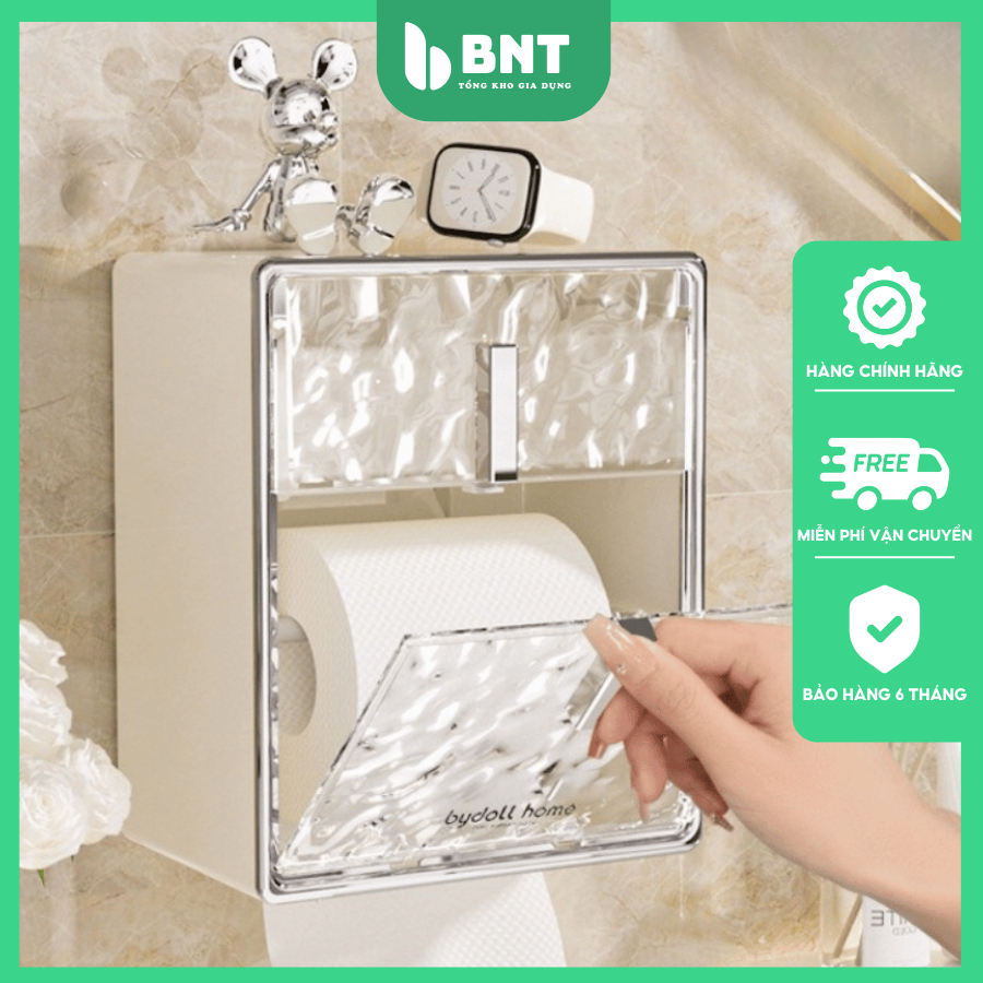 Wavy Transparent Toilet Paper Holder – Holds Square and Rolled Paper ...