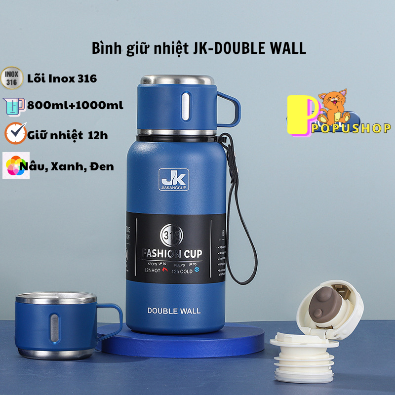 316 JK stainless steel thermos keeps heat for 12 hours with convenient ...
