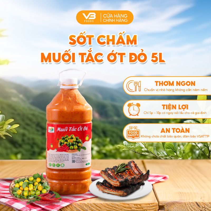 Vb Foods red chili kumquat salt dipping sauce can 5L (Convenient sauce ...