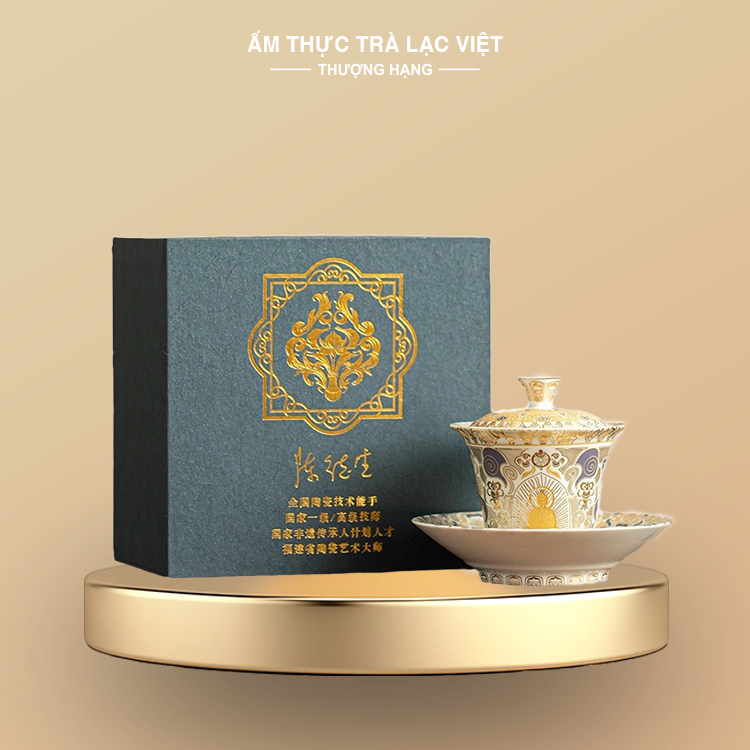 Chen De Sheng Artist Thangka Pattern Cup Set (10th Anniversary Edition ...