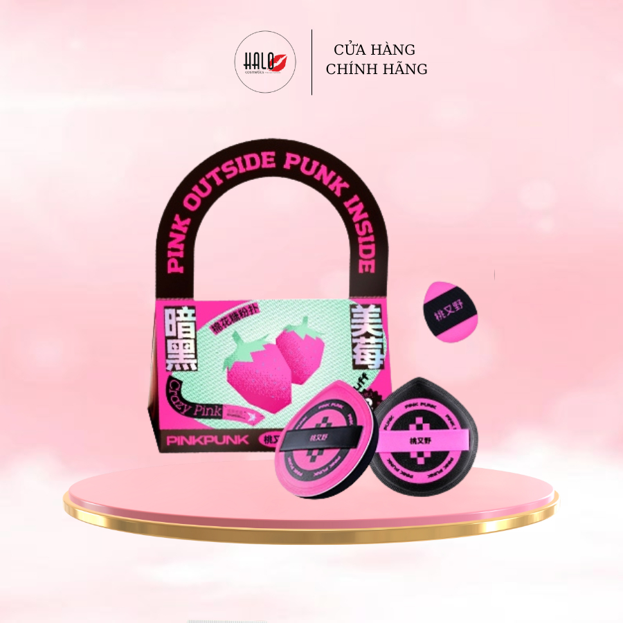 Set of 3 pinkpunk outside punk inside crazy pink sponges with plastic ...