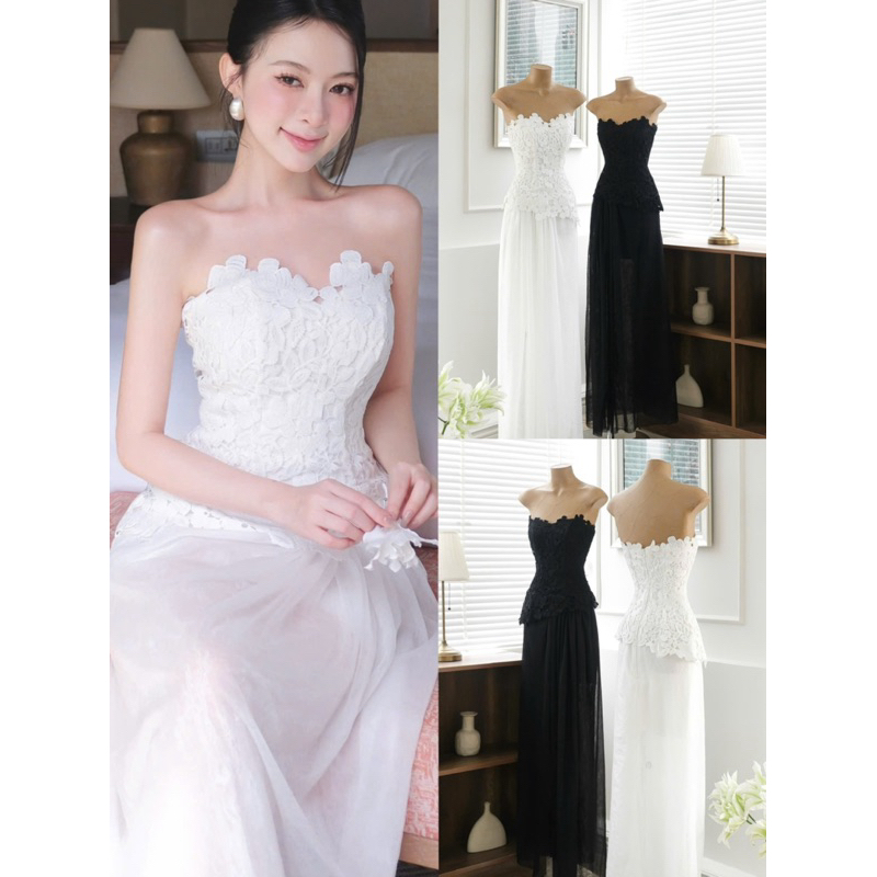 SA Outstanding luxurious lace bustier party dress with sequins and mesh ...