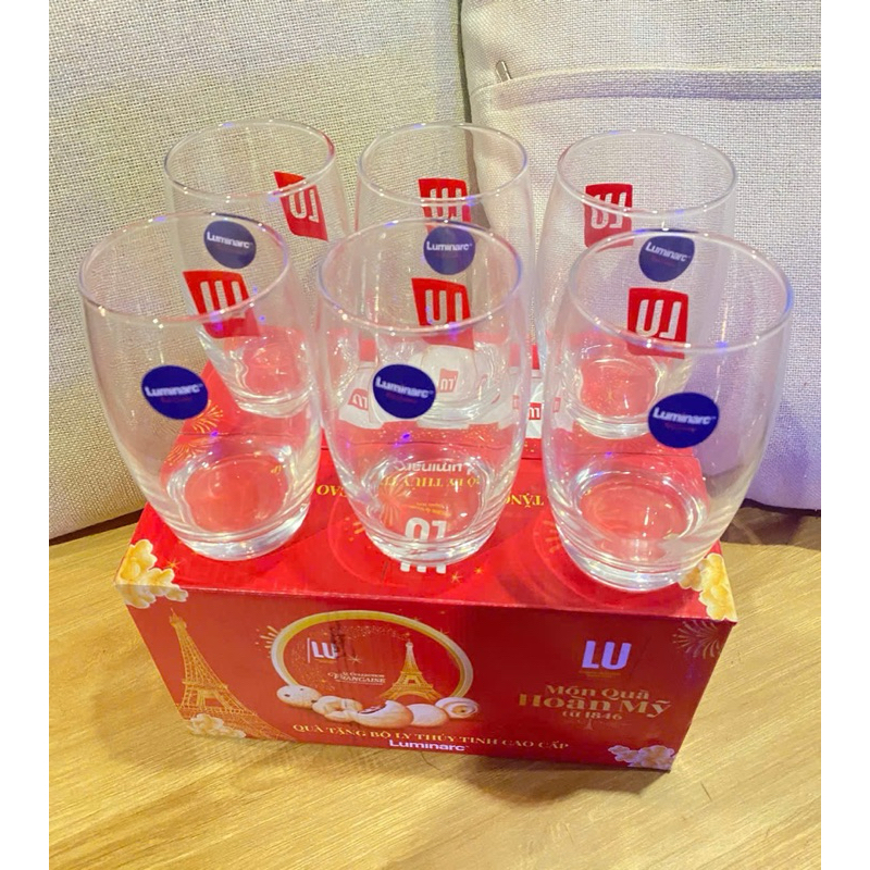 Set of 6 Premium Luminarc glass cups 350ml | Shopee Philippines