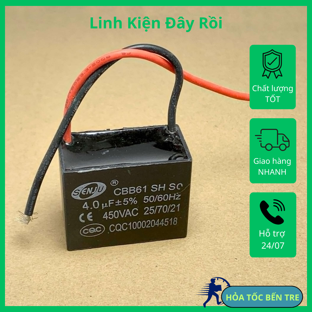 2pcs motor fan starting capacitor square capacitor CBB61 450VAC 4uF ...