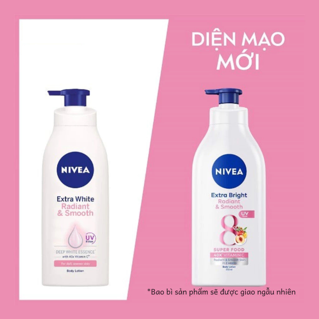 Nivea Extra White Radiant Whitening Body Lotion & Smooth 550ml | Shopee ...