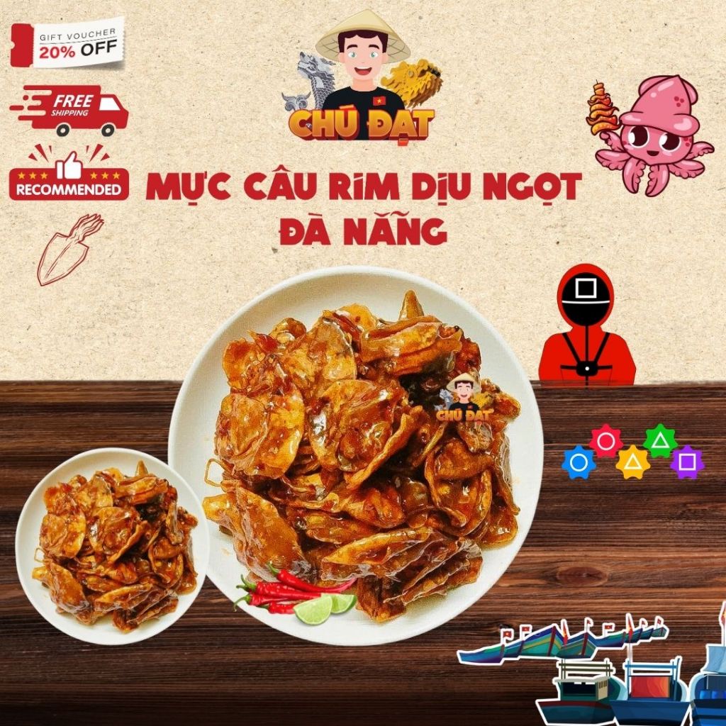 Da Nang sweet braised squid. Spiced dried squid, sweet squid 500gr 1kg ...