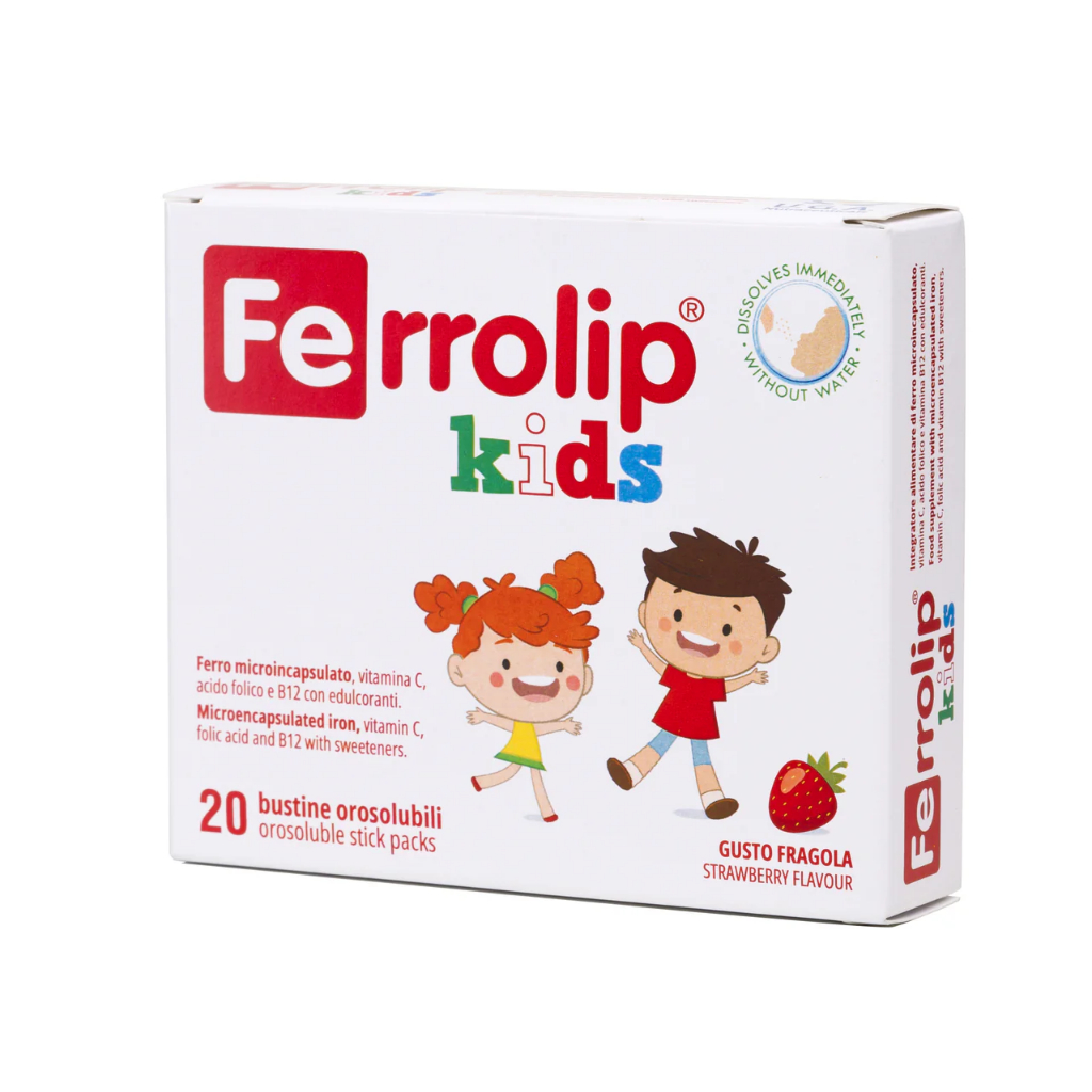 Ferrolip Kids iron packs for babies from 1 year old, box of 20 packs ...