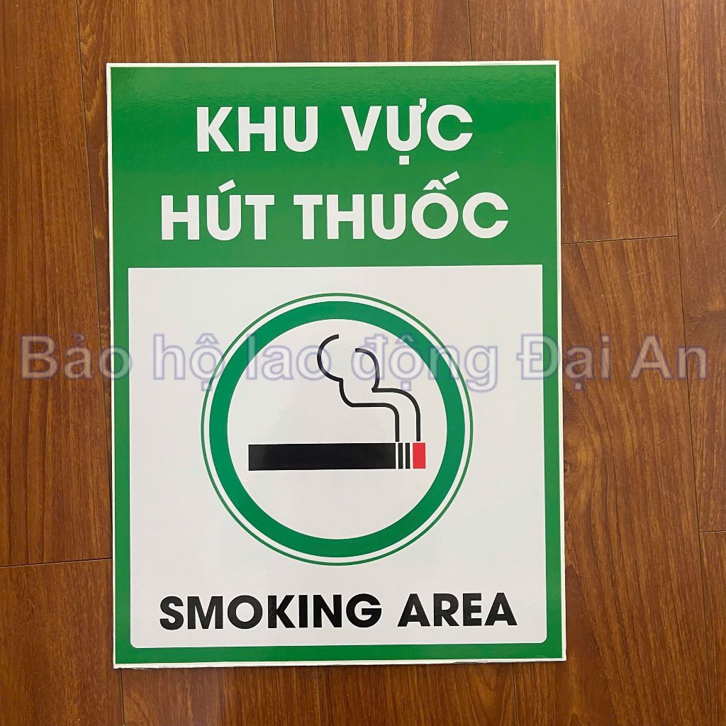 Smoking area sign made of Alu material with decal, size 30 x 40cm ...